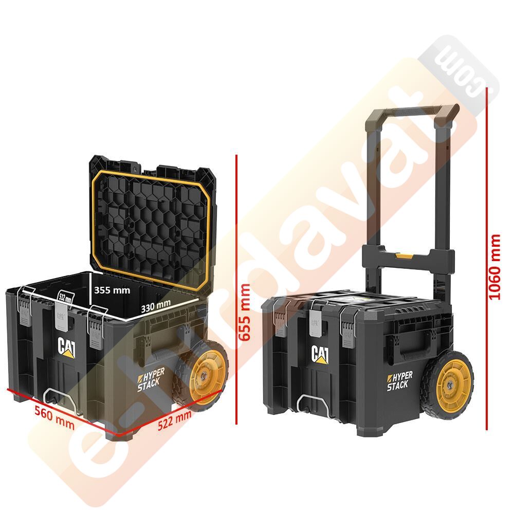 CAT DA41004 HYPER STACK 60 Litre Ağır Hizmet Tipi Tekerlekli Kilitli ...